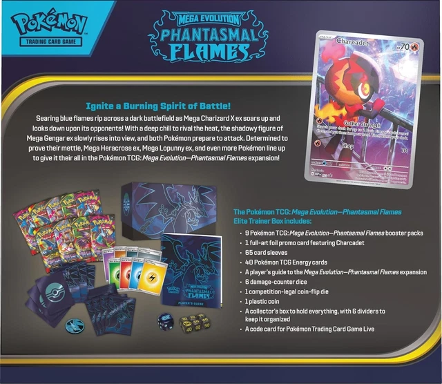 POKEMON TCG MEGA Evolution Phantasmal Flames ELITE TRAINER BOX ETB ⭐NEW ...