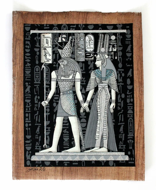 QUEEN NEFERTARI AND Horus | Ancient Egyptian Papyrus Painting EUR 89,47 ...