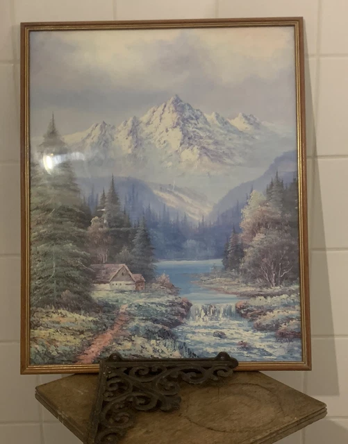 TABLEAU PEINTURE À huile sur toile ancienne. Dimensions Du Cadre 52/42 ...