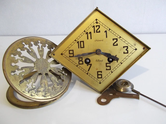 MÉCANISME DE PENDULE de Paris F MARTIN ( fonctionne ) + balancier et ...