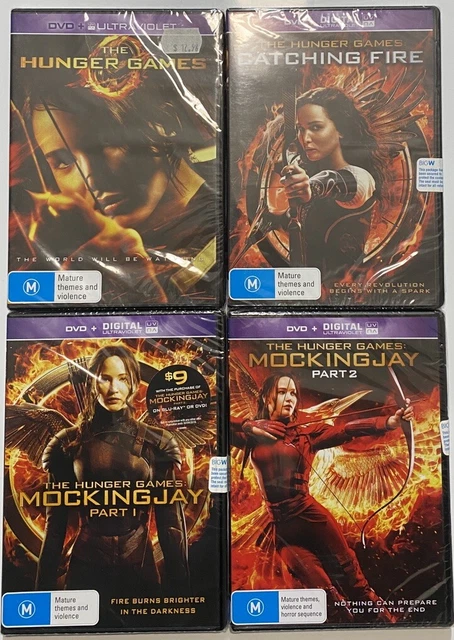 THE HUNGER GAMES Catching Fire Mockingjay Part 1 2 Movies DVD Jennifer ...