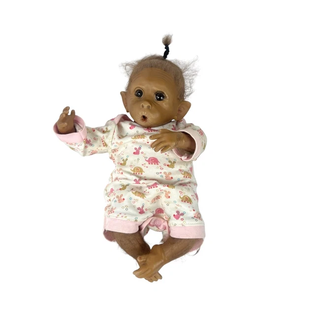 LIFELIKE BABY MONKEY Doll by Linda Murray 'Clementine Needs a Cuddle' £ ...