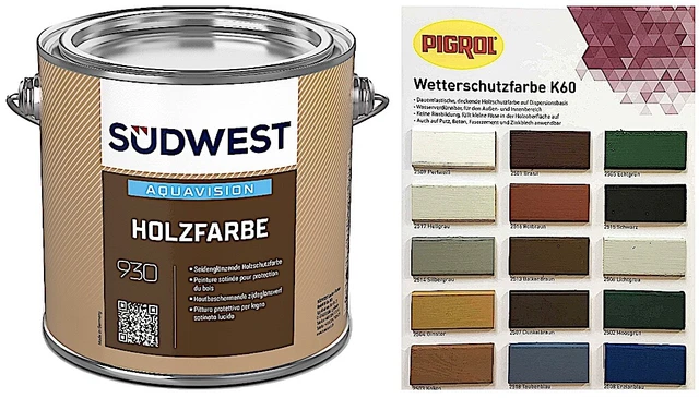 SÜDWEST HOLZFARBE - Aqua Wetterschutz - Farbtöne Pigrol Wetterschutz ...