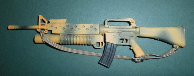 1/6TH SCALE M16 rifle with grenade launcher SAS desert camo for 12" toy ...