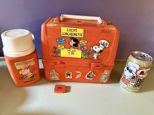 1960S PEANUTS LUCY’S Luncheonette Snoopy lunch box WITH Thermos & Joe ...