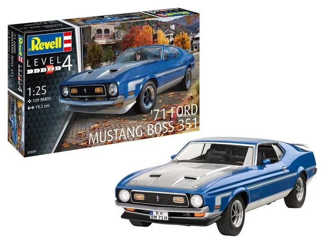 REVELL 07699 1971 Ford Mustang Boss 351 US Muscle Car Model Kit 1:25 £ ...