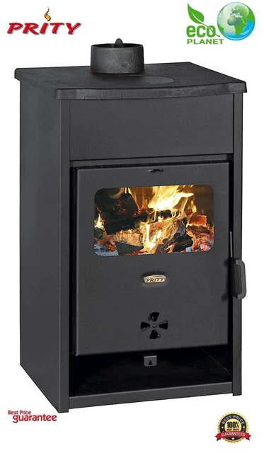 POÊLE À BOIS avec dessus en fonte Prity KCP D 9,3kw. Eco Planet EEK-A+ ...