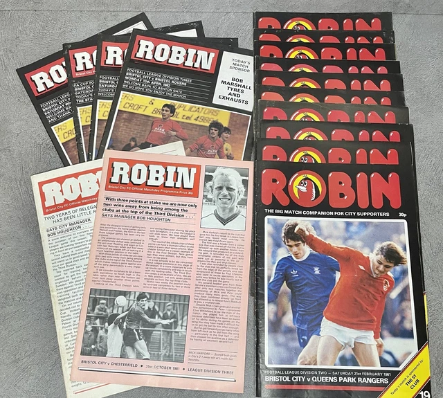 BRISTOL CITY ROBIN Football Programmes 1981 16 Issues Ashton Gate £10. ...