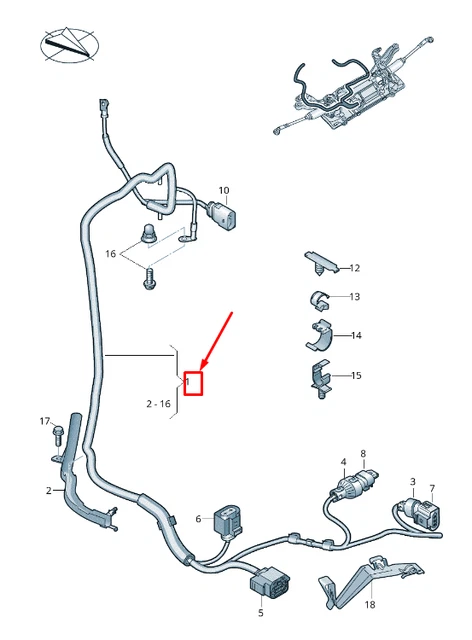 AUDI Q3 F3 Ensemble de câblage de direction assistée RHD 5QC971111BA ...