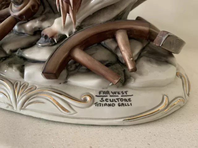 CAPODIMONTE TIZIANO GALLI Far West Statue Figure Italy Porcelain GRAIL ...