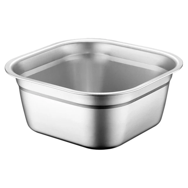 STAINLESS STEEL WASHING Basin Metal Wash Basin Soup Container Food ...