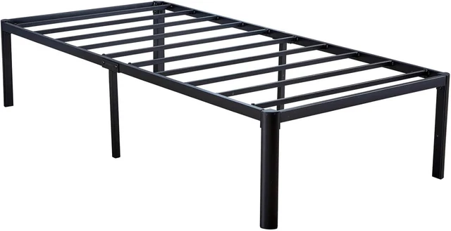 HEAVY DUTY METAL Bed Frame Slatted Support Platform Design Black 3ft Single £44.99 - PicClick UK