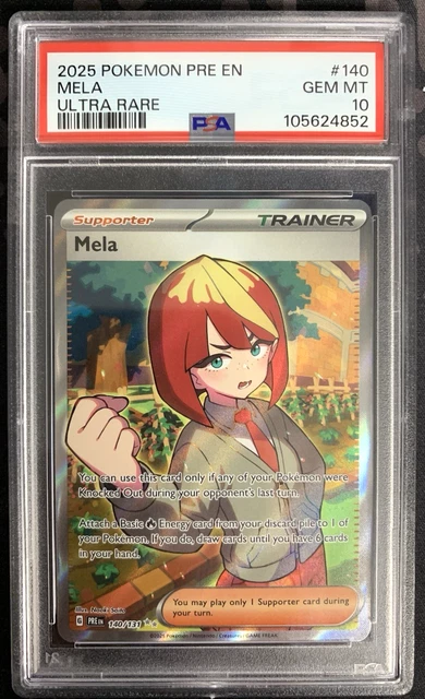 2025 POKEMON PRE En-Prismatic Evolutions Ultra Rare #140 Mela Psa 10 ...