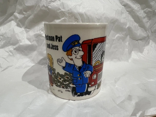VINTAGE 1982 POSTMAN Pat Mug Cup with his Black and White Cat Jess £10. ...