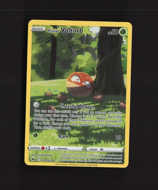 HISUIAN VOLTORB GG01/GG70 Crown Zenith Full Art Ultra Rare Holo Pokemon ...