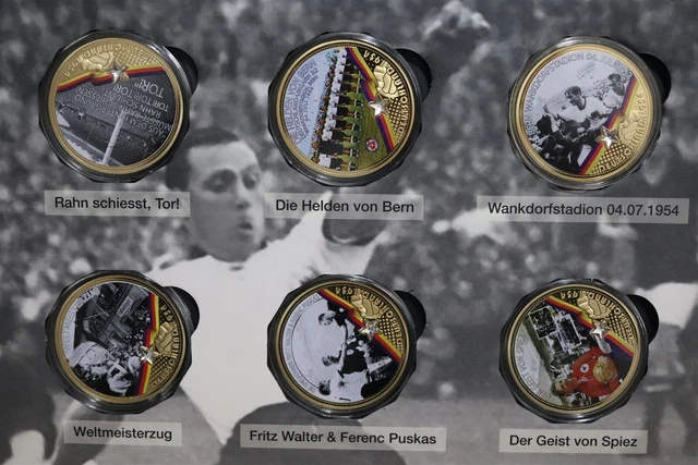 🧭 🇩🇪 GERMANY Folder 12 Medals + Audio (See Video) 1954 World Cup B79 #1 ...