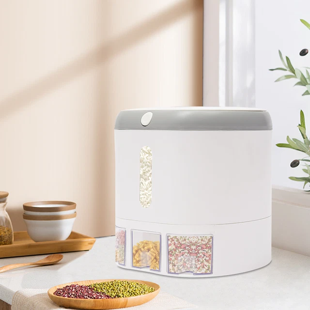 22 LBS RICE Dispenser Large Grain Container Storage with Lid Measuring ...