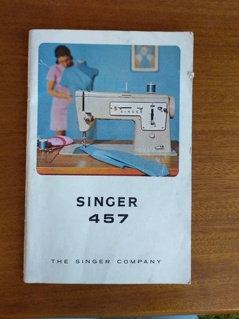 MACCHINA DA CUCIRE vintage Singer modello 457 libretto di istruzioni ...