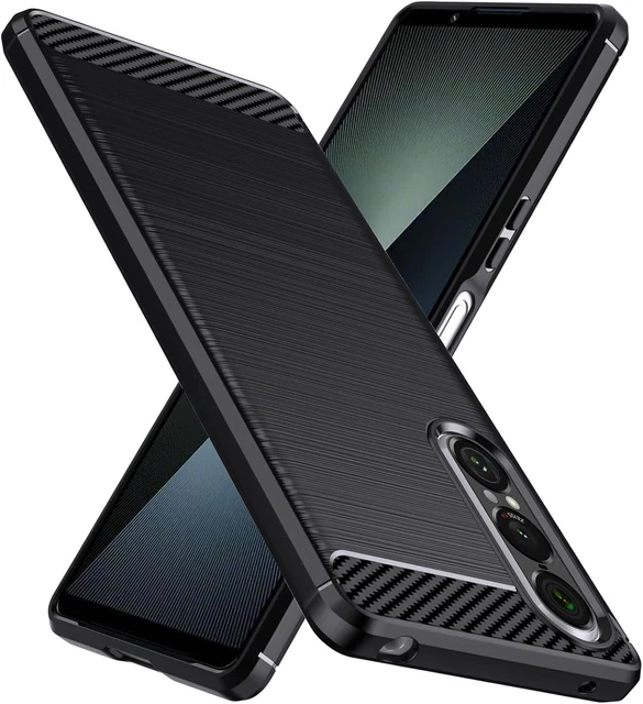 FOR SONY XPERIA 1 VII Case, Carbon Gel Phone Cover Shockproof Black ...