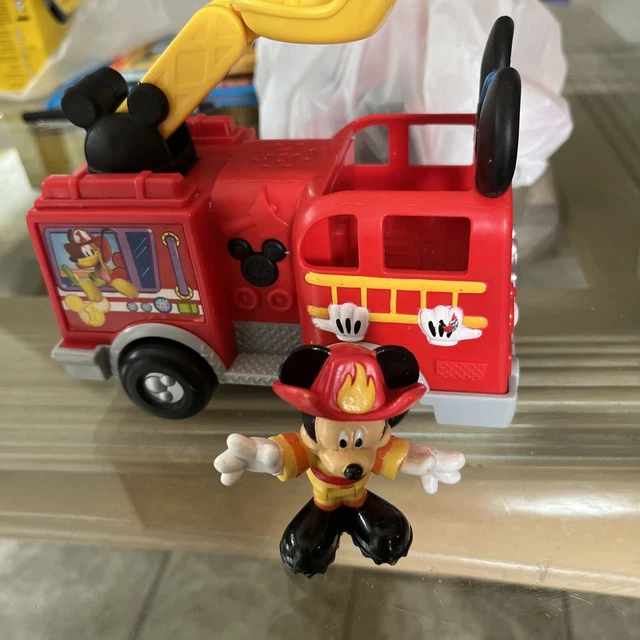 DISNEY MICKEY MOUSE Clubhouse FIRE TRUCK Engine & FIREFIGHTER Figure ...