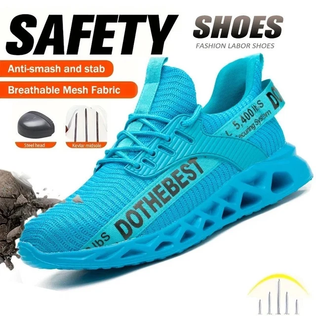 MENS SAFETY TRAINERS Steel Toe Cap Work Boots Women Lightweight Safety ...
