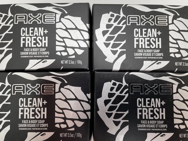 AXE CLEAN + Fresh Men's Face & Body Bar Soap 3.5 oz Cedarwood Scent Lot ...