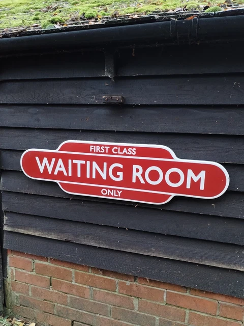 WAITING ROOM TOTEM enamel sign British Rail station train waiting room ...