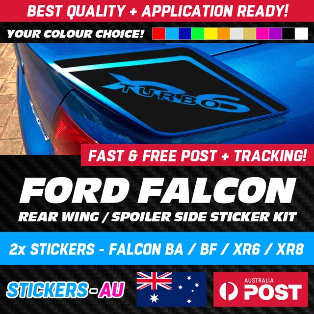 FORD FALCON XR6 Turbo Rear Spoiler / Wing Sticker Decal Kit - Ba / Bf ...