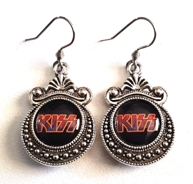 ***KISS BAND LOGO Double Sided Pendant Earrings - Brand New*** $27.95 ...