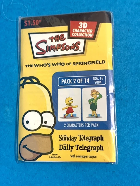 THE SIMPSONS DAILY Telegraph 3D Character Collection Mixed Lot Die-Cut ...