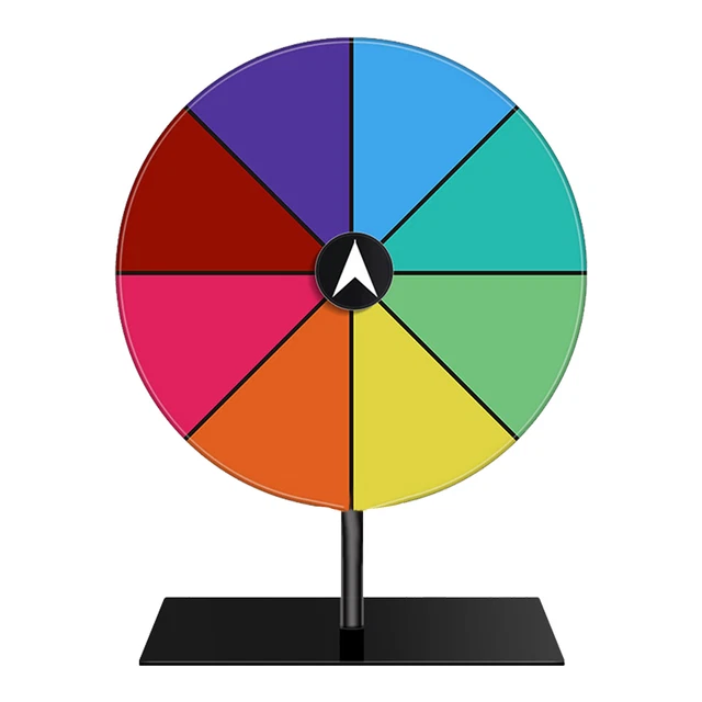 PRIZE WHEEL EDITABLE Stand Fortune Spinner Game Tabletop Color Dry ...