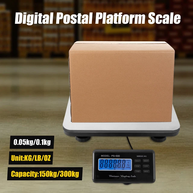 660LBS HEAVY DUTY Digital Platform Scale W/ LCD Display 150/300KG ...