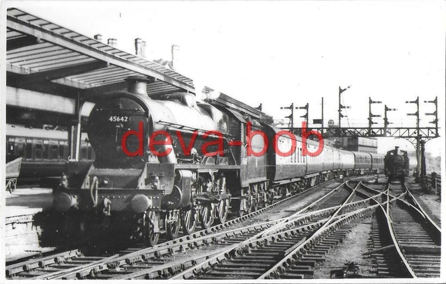 RAILWAY PHOTO LMS Jubilee 45642 Boscawen Preston 1957 Stanier 4-6-0 ...