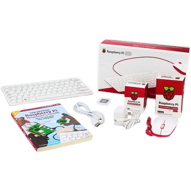 RASPBERRY PI 400 Computer Kit Keyboard Power Supply Mouse HDMI Book ...
