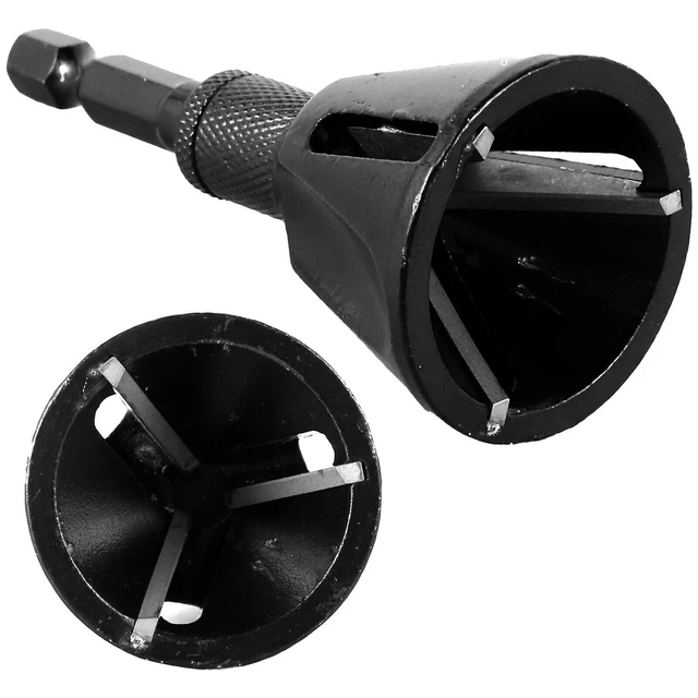 2X TUNGSTEN STEEL Drill Bit Deburring External Chamfer Hex Shank Remove ...