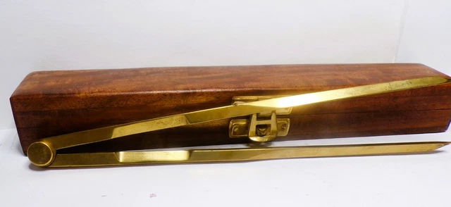 COMPASSO IN OTTONE Da Carteggio Con Astuccio In Legno EUR 29,00 ...