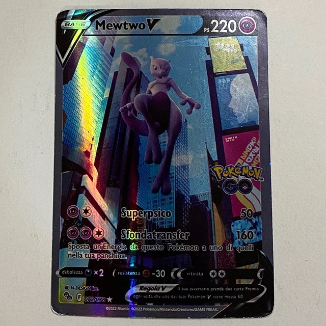 MEWTWO V 072/078 Pokémon GO Trading Card Carta Figurina Psico ITA EUR 29,00 - PicClick IT
