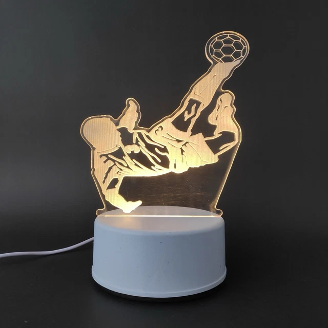 3D FOOTBALL PLAYER Night Light LED USB-Powered Desk Lamp Room Decor ...