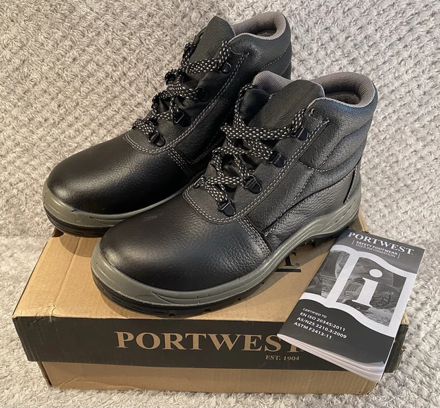 PORTWEST S3 KUMO Steel Toe Cap Safety Boots Black UK Size 6, EU 39, US ...