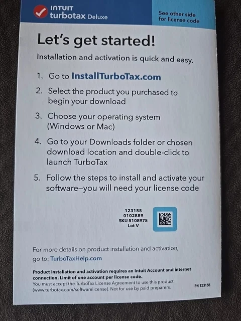INTUIT TURBOTAX PREMIER 2024 Federal + E-File & State 1 User Win / Mac ...