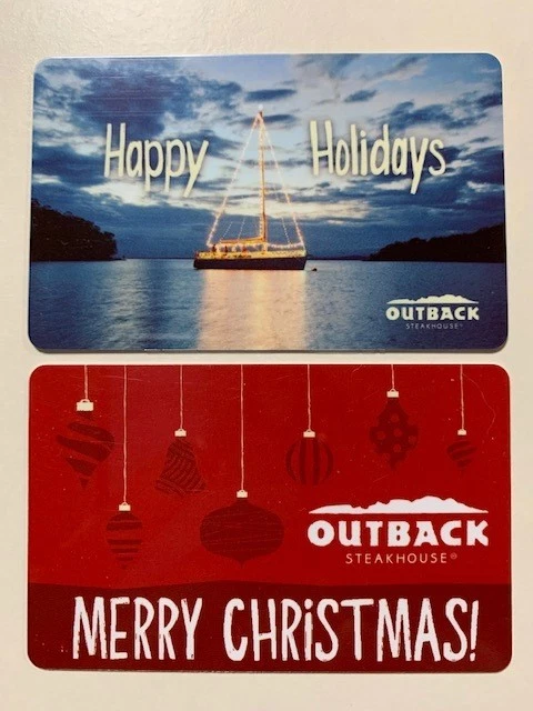 OUTBACK STEAKHOUSE CHRISTMAS Holiday Cards Set of 2 Used Australia 1988 ...