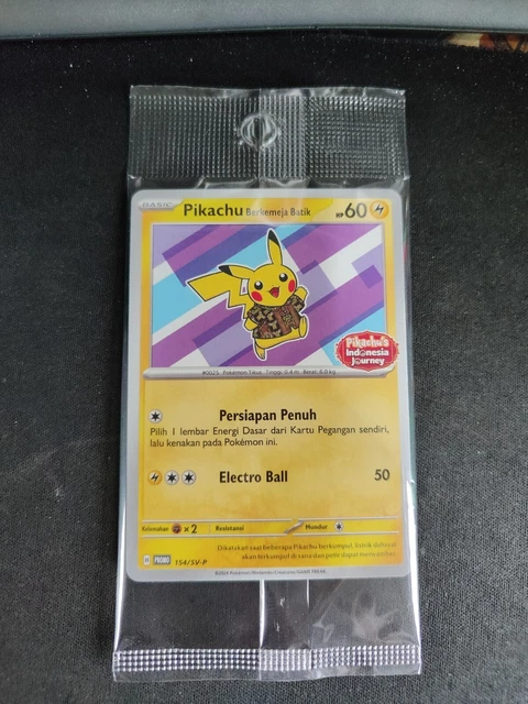 POKÉMON PIKACHU BERKEMEJA Batik Xatu Indonesia Journey 154/SV-P Promo Scellé Neuf EUR 16,58 ...