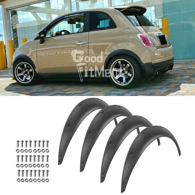 FENDER FLARES WIDE Body Kit Wheel Arches Flexible For Fiat Panda 500 ...