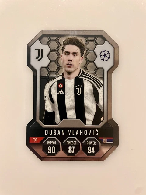 TOPPS MATCH ATTAX 2024/25 Dusan Vlahovic Chrome Shield Juventus SH15 ...