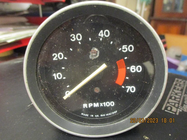 MG MGB MGBGT negative earth rev counter Tachometer Smiths RVC1414/00F ...