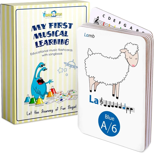 MUSIC NOTE FLASHCARDS for Kids Large Color-Coded Educational Beginner ...