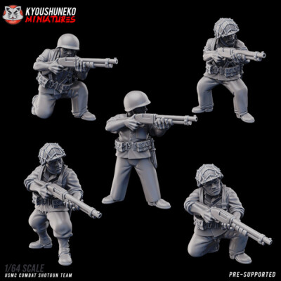 WW2 USMC COMBAT Shotgun Team, Wargaming Historical 15mm scale Soldier ...