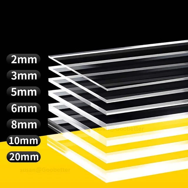 CLEAR PERSPEX PLASTIC Sheet Cut to Size Plastic 1mm 1.5mm 2mm - 25mm ...