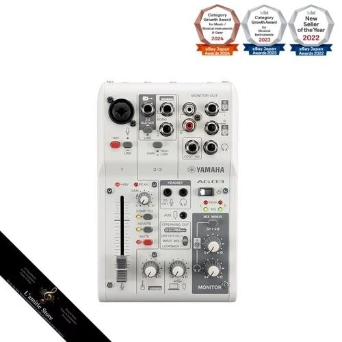 YAMAHA YAMAHA MIXER Live Streaming Pack 3 Channel White AG03MK2 W ...