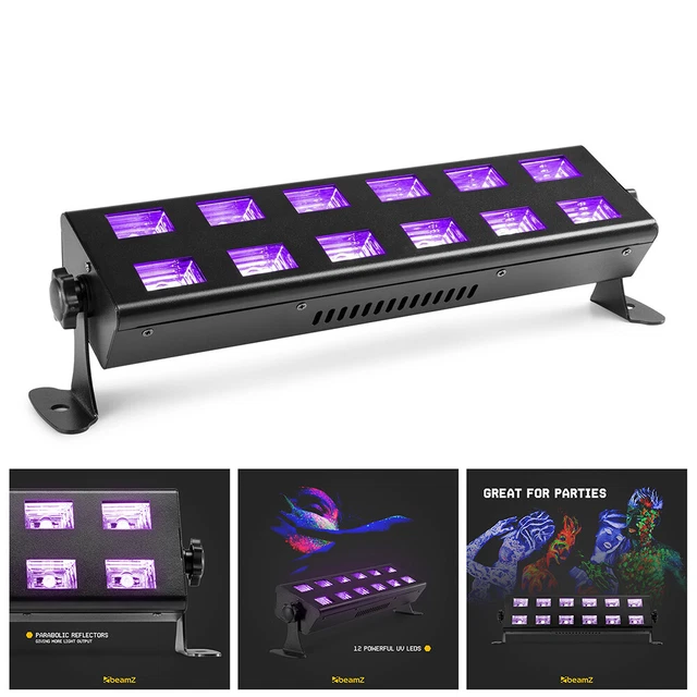 BEAMZ BUV263 UV Bar LED Ultraviolet Blacklight Wash Effect, DJ Party ...